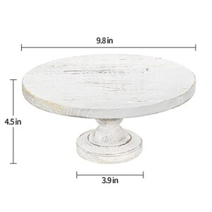 Cake Stand for Dessert Table Set of 2 Wood Cupcake Stand with Round Pedestal Holder Wood Display Table for Presenting Cakes Holder Dessert Display Plate Serving Tray for Baby Shower Wedding Cake Tools