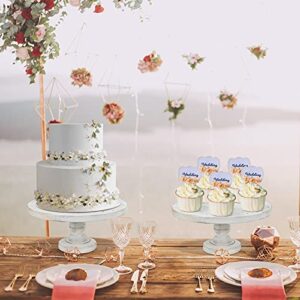 Cake Stand for Dessert Table Set of 2 Wood Cupcake Stand with Round Pedestal Holder Wood Display Table for Presenting Cakes Holder Dessert Display Plate Serving Tray for Baby Shower Wedding Cake Tools