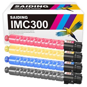 saiding compatible toner cartridge replacement for ricoh im c300 842378 842379 842380 842381 for im c300 im c300f printer (4 pack)