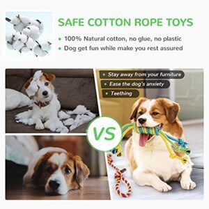 Dog Squeaky Toys For Small Dogs, 12 Pack Puppy Toys For Teething Cute Small Dog Toys Stuffed Plush Dog Toy Bundle Natural Cotton Puppy Rope Toy Dog Chew Toys For Puppies Pet Toys For Dogs