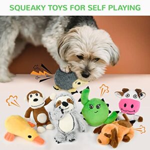 Dog Squeaky Toys For Small Dogs, 12 Pack Puppy Toys For Teething Cute Small Dog Toys Stuffed Plush Dog Toy Bundle Natural Cotton Puppy Rope Toy Dog Chew Toys For Puppies Pet Toys For Dogs