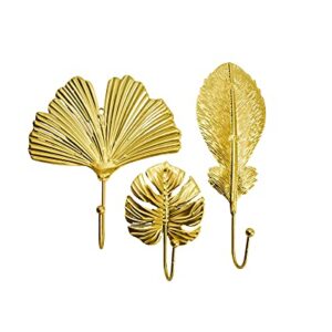 Dorm Queen Gold Decorative Wall Hooks – Set of 3 | Gold Hooks for Hanging Keys, Hats and Jewelry | Gold Wall Hooks | Wall Hooks Decorative | Decorative Hooks | Hat Hooks for Wall | Brass Hooks