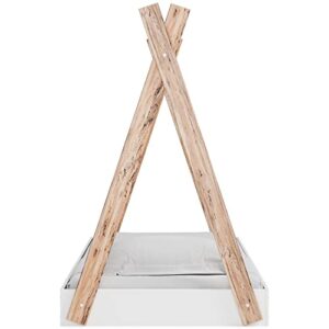 Signature Design by Ashley Piperton Modern Youth Tent Bed Frame, Full, Natural Wood & White