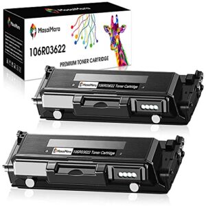 masaimara 106r03622 compatible toner cartridges replacement for xerox phaser 3330 workcentre 3335 3345 3335dni 3345dni 106r03621 toner – high yield 8,500 pages (black, 2pack)