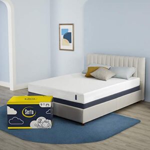 serta - 7 inch cooling gel memory foam mattress, twin size, medium-firm, supportive, certipur-us certified, 100-night trial - for ewe, white