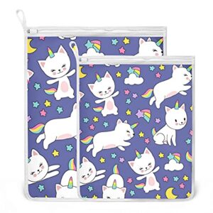 cute cats unicorn laundry mesh bag delicates lingerie laundry wash bag heavy duty with zipper bra laundry bags for apartment dorm family laundromat