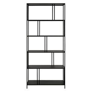 Henn&Hart 34" Wide Rectangular Bookcase in Blackened Bronze, for Home Office, Living Room