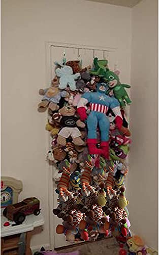 Over Door Hanging Storage Chain with 20 Stainless Steel Clips, Toy Storage Chain Multipurpose Baseball Cap Organizer Hat Holder for Your Toys, Sun Visors, Hats, Cap, Scarves, Gloves, towel, etc.