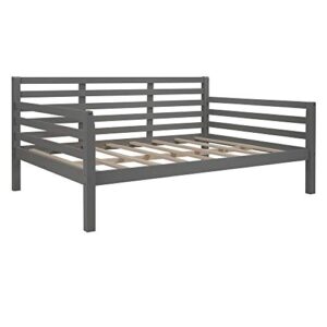 Flieks Solid Wood Clean Lines Daybed, Full-Size Bed Frame Multi-Functional Daybed for Kids/Teens Bedroom/Guest Room Furniture, No Box Spring Required