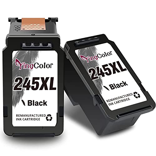 YingColor Remanufactured 245XL Ink Cartridge Replacement for Canon 245XL Black Ink for Canon Pixma MX492 TR4520 TR4522 TS3120 MG2420 MG2522 MX490 MG2920 MG2922 MG2520 IP2820 (2 Black)