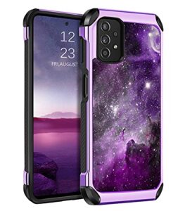 bentoben samsung galaxy a32 5g case, slim fit glow in the dark 2 in 1 heavy duty rugged hybrid soft tpu bumper hard pc shockproof protective cases cover for samsung galaxy a32 5g 6.5", nebula/galaxy