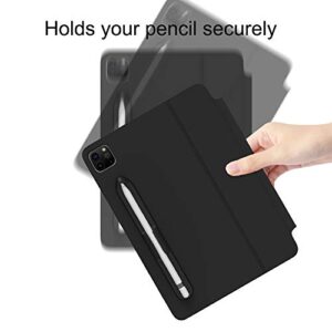 LOVE MEI iPencil Holder Sticker for Apple Pencil 1st/2nd Generation, Strong Adhesive Silicone Holder Sticker [Magnetic Attach Design] Accessories for iPad Stylus Pens (Black)