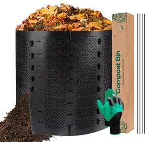 zodight 220 gallon compost bin outdoor, expandable outdoor composter, easy assembling, large capacity, fast creation of fertile soil