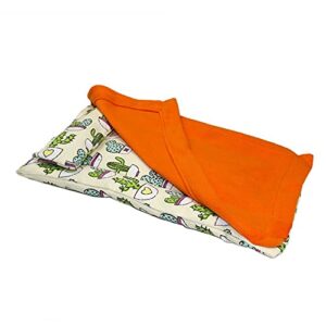 HAICHEN TEC Bearded Dragon Sleeping Bag with Pillow and Blanket Soft Bed Habitat Decor Cage Accessories for Reptile Bearded Dragon Leopard Gecko Lizard (Orange)