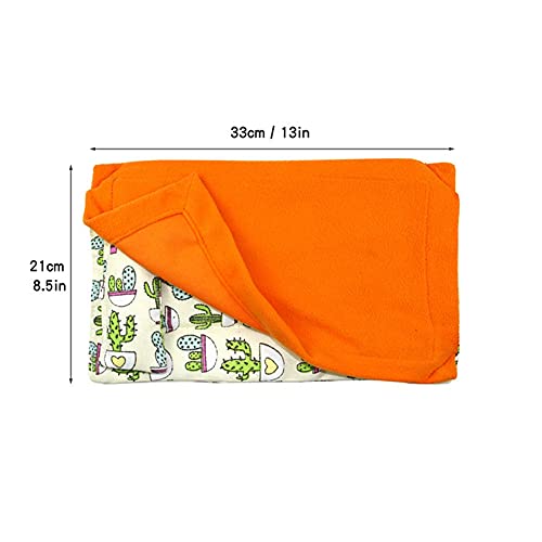 HAICHEN TEC Bearded Dragon Sleeping Bag with Pillow and Blanket Soft Bed Habitat Decor Cage Accessories for Reptile Bearded Dragon Leopard Gecko Lizard (Orange)