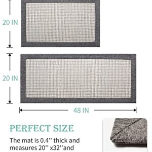 AMOAMI Kitchen Rugs and Mats Non Skid Washable, Absorbent Rug for Kitchen, Large Kitchen Floor Mats for in Front of Sink, 2 PCS Set 20"x32"+20"x48"