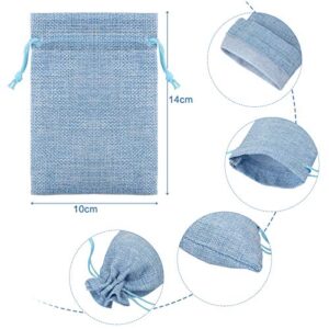 Naler 24pcs Burlap Bags with Drawstring Linen Gift Bags Jewelry Pouches Sacks for Wedding, Party Favors, DIY Craft, Presents, 4 x 6 Inch, Baby Blue