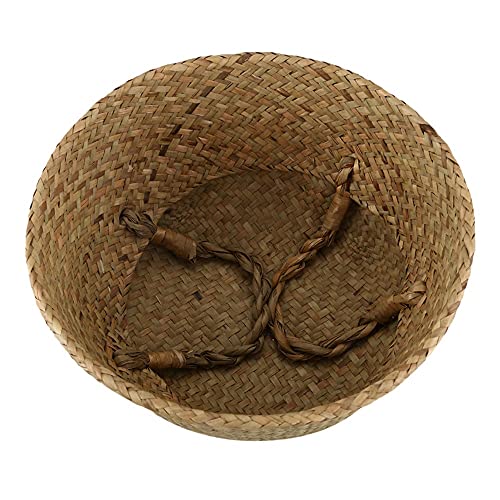 WSZJJ Wicker Woven Basket Rattan Foldable Hanging Flower Pot, Woven Dirty Clothes Basket, Storage Basket, Home Decoration