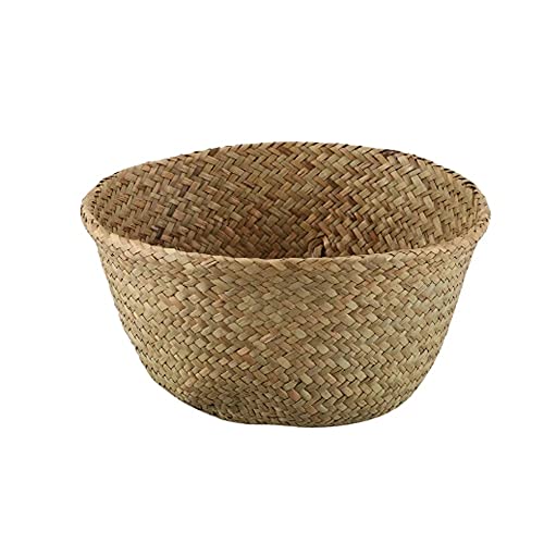 WSZJJ Wicker Woven Basket Rattan Foldable Hanging Flower Pot, Woven Dirty Clothes Basket, Storage Basket, Home Decoration