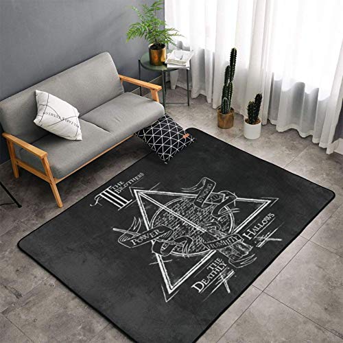 Sunim Ha-Rry Pot-TER Spell Deathly Hal-Lows Gra-Phic Area Rugs Non-Slip Floor Carpet Rug Super Soft Pad Rug Washable Yoga Mat for Bedroom Living Room Kids Room Playroom Nursery Room 60 x 39 inch