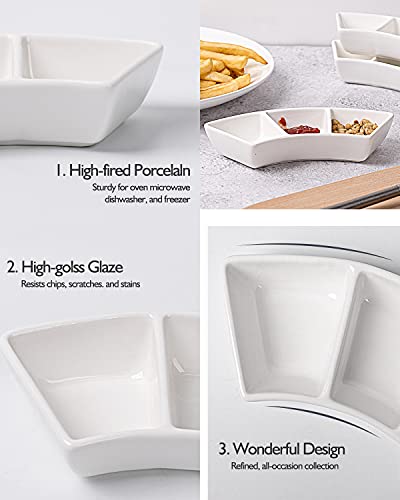 DELLING Ceramic Dipping Bowls/Dipping Sauce Bowls Set - 3 Oz Dipping Sauce Dishes- Small Sauce Cups/Bowls for Sushi, Tomato Sauce, BBQ or Other Dinner - Great for Different Sauce and Dip, Set of 5