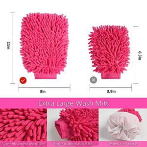 HLWDFLZ 31pcs Car Wash Cleaning Tools Kit Car Detailing Set - Pink Car Wash Kit Interior and Exterior with Car Detail Brushes, Tire Brush, Wash Mitt, Towels