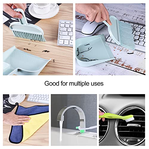 UNMOT Pet Cage Cleaner Set for Rabbit Cages Guinea Pig Hamster Cat Ferret Birds Parrot Chinchilla for Small Animals Pet Playpen Bedding Cleaning Brush Dustpan and Broom Foam Sponge