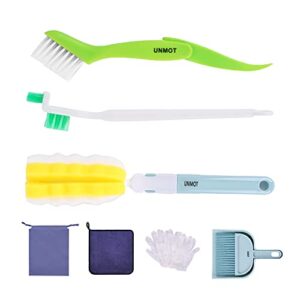 UNMOT Pet Cage Cleaner Set for Rabbit Cages Guinea Pig Hamster Cat Ferret Birds Parrot Chinchilla for Small Animals Pet Playpen Bedding Cleaning Brush Dustpan and Broom Foam Sponge