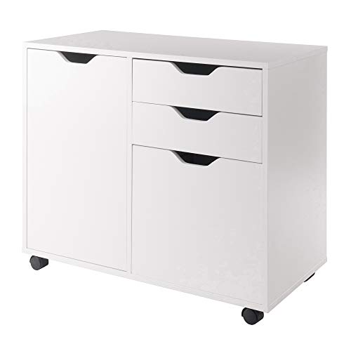 Ergode Halifax 2 Section Mobile Filing Cabinet, White