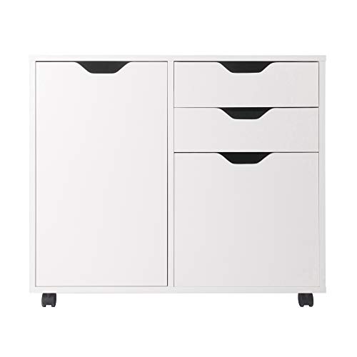 Ergode Halifax 2 Section Mobile Filing Cabinet, White