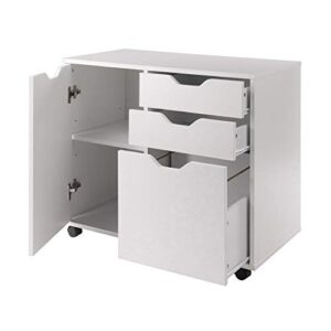 Ergode Halifax 2 Section Mobile Filing Cabinet, White