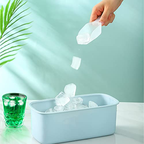 Atopov Ice Cube Trays with lid and Ice Bucket Ice Cube Trays Molds Easy-Release Silicone & Flexible 26-Ice Cube Trays Cocktail Whiskey ice cube tray (Blue)