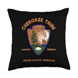 cherokee tribe native american pride cherokee tribe native american indian pride respect honor throw pillow, 18x18, multicolor