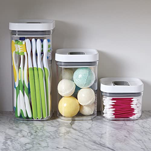 Copco Food and Organization Storage Container with Airtight Lid, Set of 3 Narrow.052, 1.05, 1.79-Quart, Clear