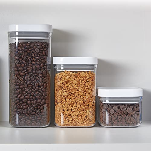 Copco Food and Organization Storage Container with Airtight Lid, Set of 3 Narrow.052, 1.05, 1.79-Quart, Clear