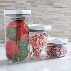 Copco Food and Organization Storage Container with Airtight Lid, Set of 3 Narrow.052, 1.05, 1.79-Quart, Clear