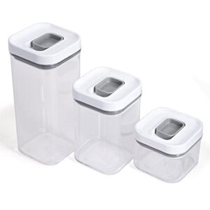 Copco Food and Organization Storage Container with Airtight Lid, Set of 3 Narrow.052, 1.05, 1.79-Quart, Clear