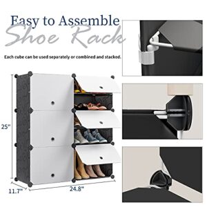 Aeitc 64 Pairs Shoe Rack Organizer Shoe Organizer Expandable Shoe Storage Cabinet Narrow Standing Stackable Space Saver Shoe Rack for Entryway, Hallway and Closet