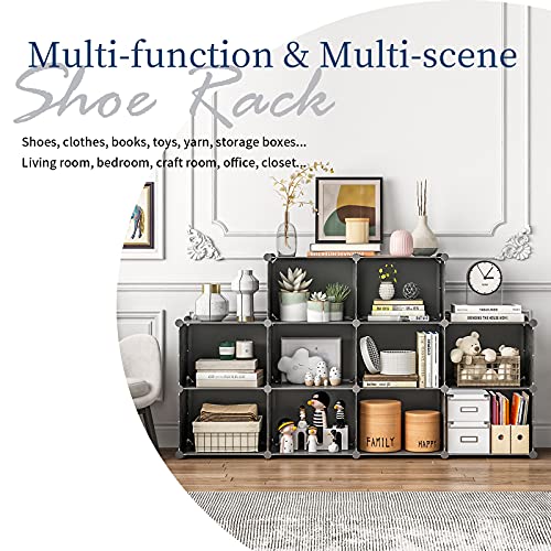 Aeitc 64 Pairs Shoe Rack Organizer Shoe Organizer Expandable Shoe Storage Cabinet Narrow Standing Stackable Space Saver Shoe Rack for Entryway, Hallway and Closet