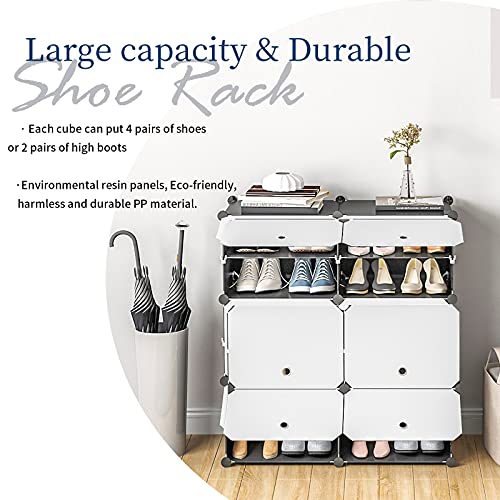 Aeitc 64 Pairs Shoe Rack Organizer Shoe Organizer Expandable Shoe Storage Cabinet Narrow Standing Stackable Space Saver Shoe Rack for Entryway, Hallway and Closet