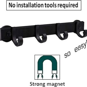 Magnetic Hook Rack Kitchen Tool Hanger Organizer -Adjustable Hook Rail - Strong magnets - for Refrigerator,Metal Cabinet,Stove,BBQ,dishwasher,Grills - No installation tools required（No cleaning brush）