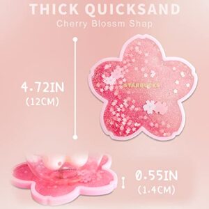 2pcs Sakura Coasters,Non-Slip Insulation Acrylic Coaster, Funny Coasters,Cute Cherry Blossom Decor,Gift for Girlfriend Women Kids Wife (Pink)