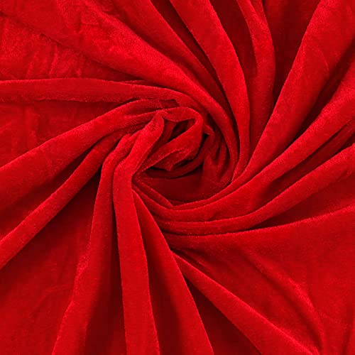 SHEUTSAN 10 Yards Long 65 Inches Wide Red Velvet Fabric, Flexible Stretch Velvet Fabric by The Yard for Costumes Sewing, Craft Making, Home Decoration