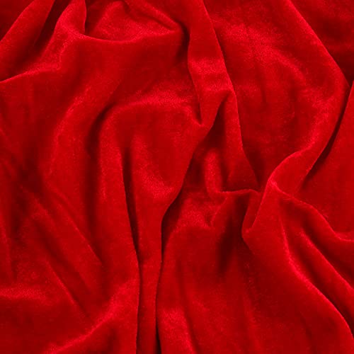 SHEUTSAN 10 Yards Long 65 Inches Wide Red Velvet Fabric, Flexible Stretch Velvet Fabric by The Yard for Costumes Sewing, Craft Making, Home Decoration