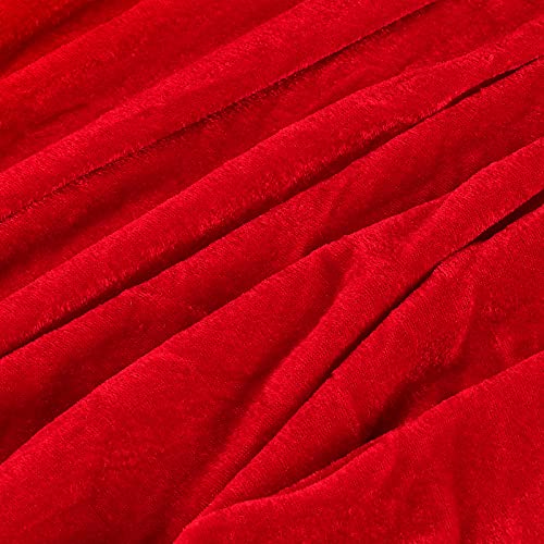 SHEUTSAN 10 Yards Long 65 Inches Wide Red Velvet Fabric, Flexible Stretch Velvet Fabric by The Yard for Costumes Sewing, Craft Making, Home Decoration