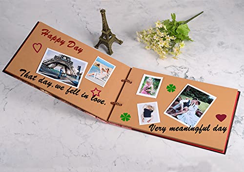 Scrapbook Photo Album, Photo Book, Our Adventure Book, Scrap Book with Hard Cover Movie Up Travel Scrapbook for Anniversary, Wedding, Travelling (Our adventute)