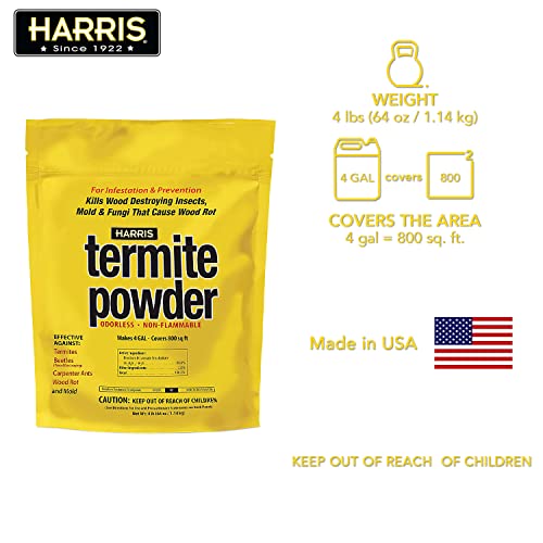 HARRIS Termite and Carpenter Ant Treatment and Mold Killer, 4lb Powder, Makes 4 Gallons Liquid Spray for Prevention and Control