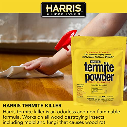 HARRIS Termite and Carpenter Ant Treatment and Mold Killer, 4lb Powder, Makes 4 Gallons Liquid Spray for Prevention and Control