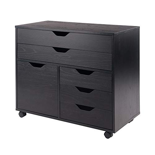 Ergode Halifax 3 Section Mobile Storage Cabinet, Black