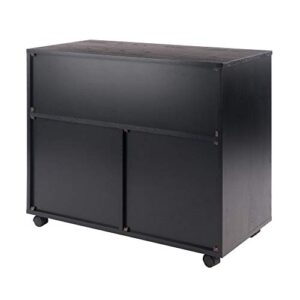 Ergode Halifax 3 Section Mobile Storage Cabinet, Black